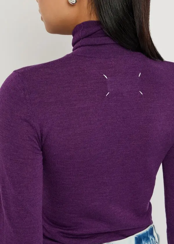 MAISON MARGIELA Roll-neck Wool And Silk-blend Top