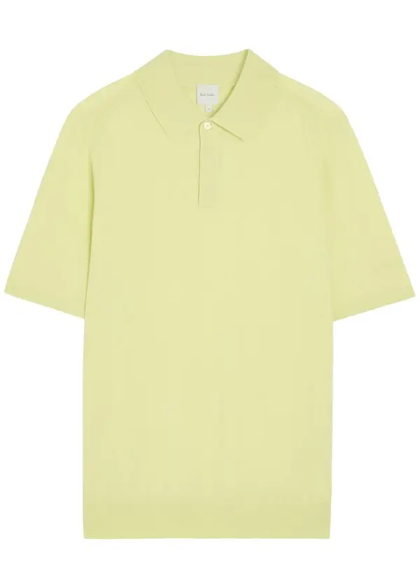 Paul Smith Logo-embroidered Merino Wool Polo Shirt - Yellow