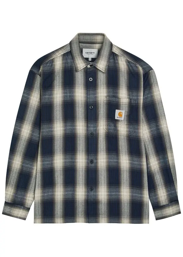 Carhartt Work In Progress Plaid Logo-appliqué Woven Shirt