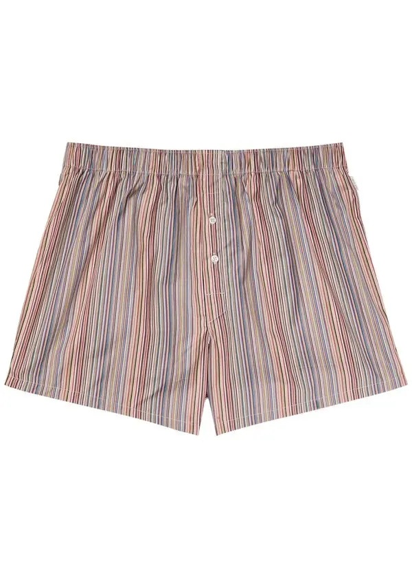 Paul Smith Striped Cotton-poplin Boxer Shorts - Multicoloured 1