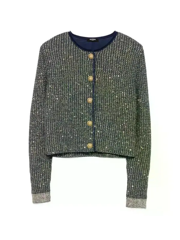 Balmain Glittered Tweed Cardigan