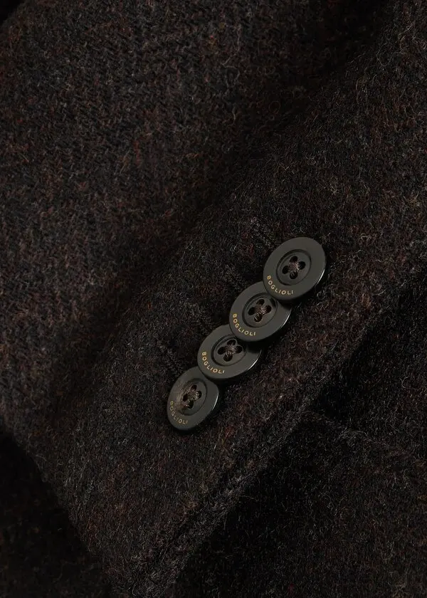 Boglioli Herringbone Double-breasted Wool Blazer