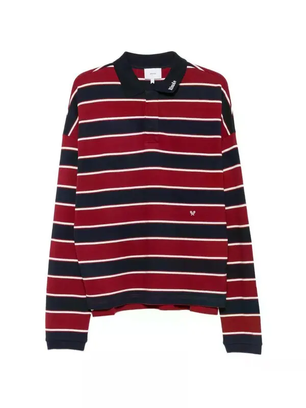 Rhude Striped Long-sleeve Polo Shirt - Red