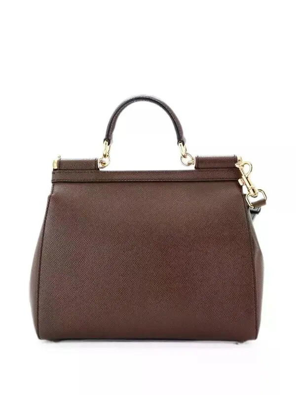 Dolce & Gabbana Miss Sicily Leather Medium Satchel - Brown