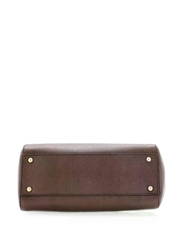 Dolce & Gabbana Miss Sicily Leather Medium Satchel - Brown