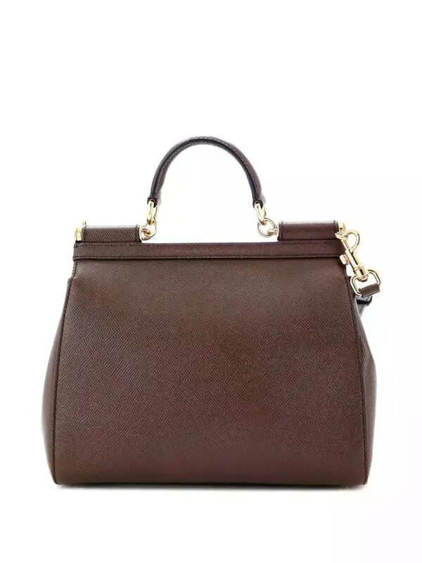 Dolce & Gabbana Miss Sicily Leather Medium Satchel - Brown