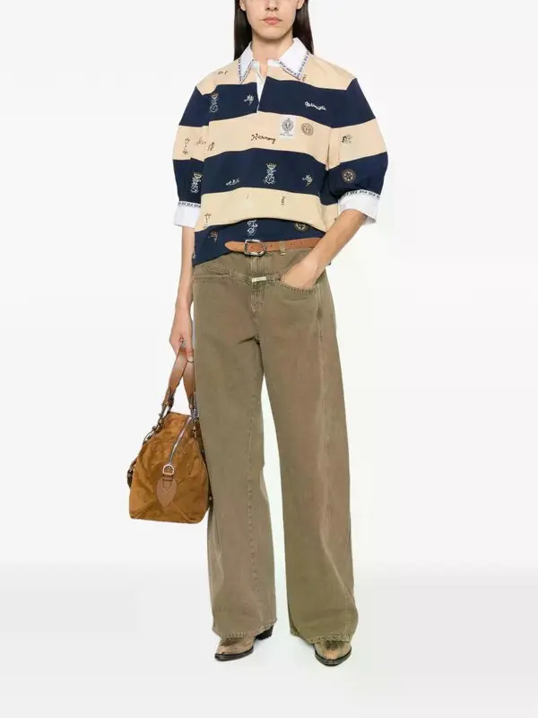 Sea Juliet Embroidered Striped Polo Shirt - Neutrals