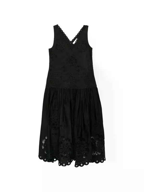 Sea Gardener Midi Dress - Black