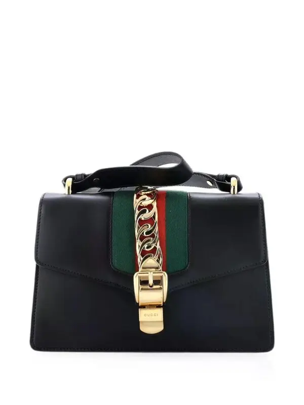 Gucci Sylvie Leather Small Shoulder Bag - Black