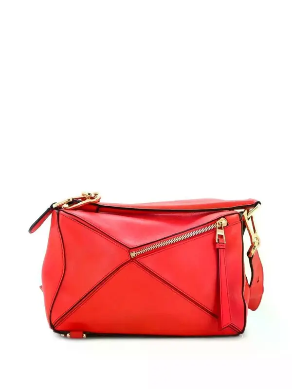 Loewe Puzzle Bag Leather Small Satchel - Red