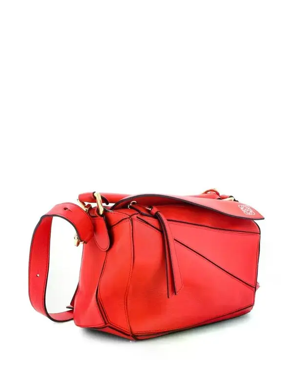 Loewe Puzzle Bag Leather Small Satchel - Red