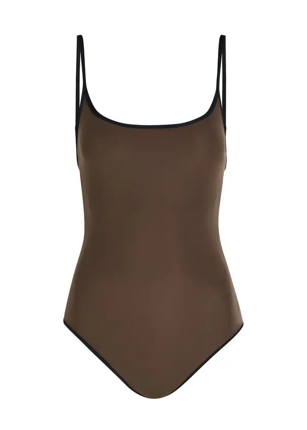 TOTEME Contrast-trim Swimsuit - Brown