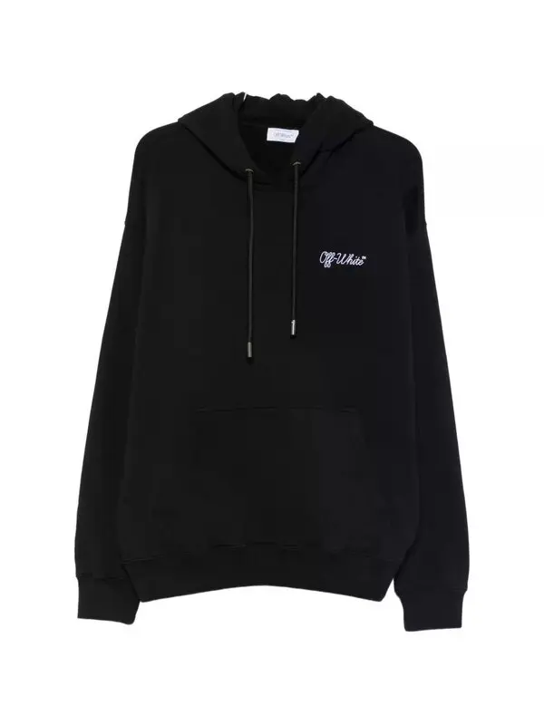 Off-White Logo-embroidered Hoodie - Black