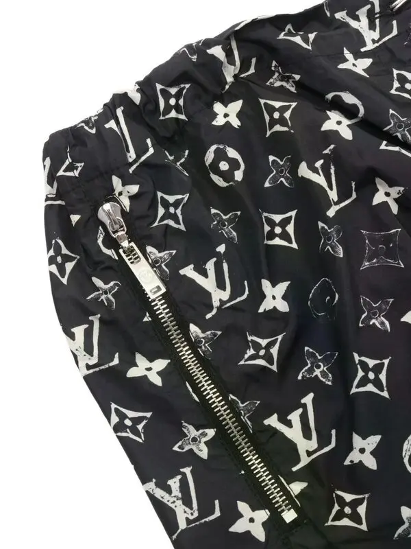 LOUIS VUITTON Monogram Print Elasticated Waistband Shorts
