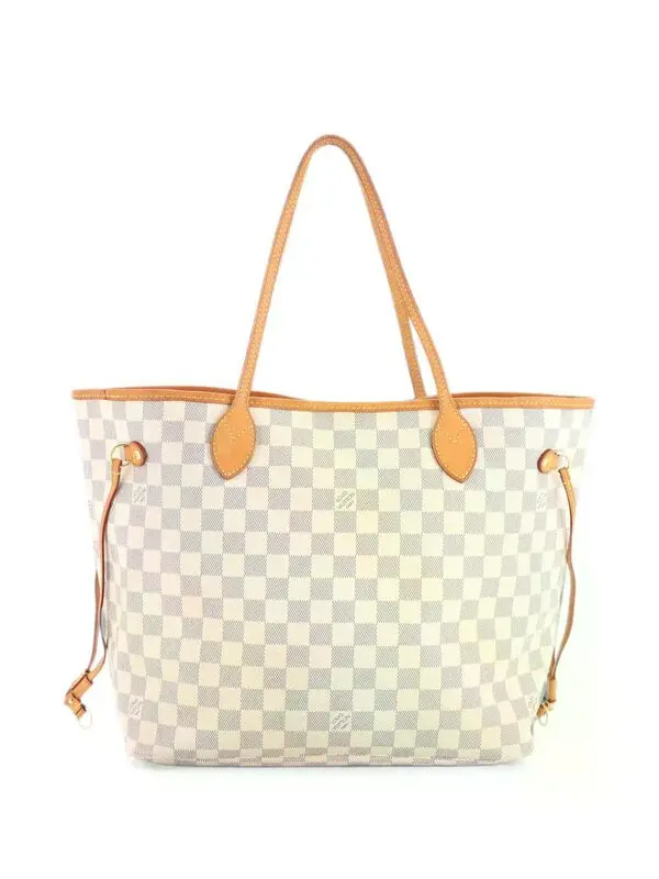 LOUIS VUITTON Neverfull Nm Damier Mm Tote Bag - White