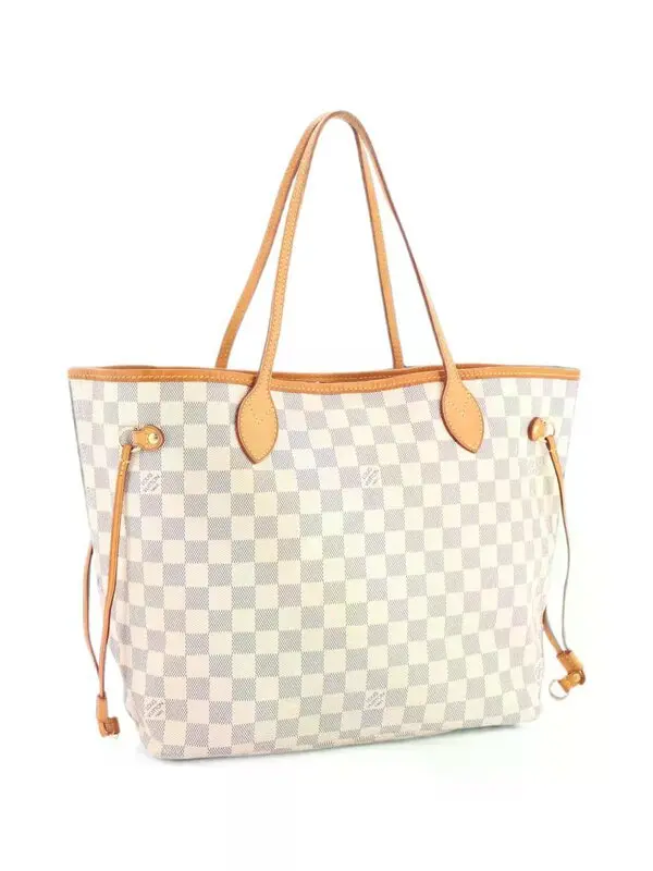LOUIS VUITTON Neverfull Nm Damier Mm Tote Bag - White