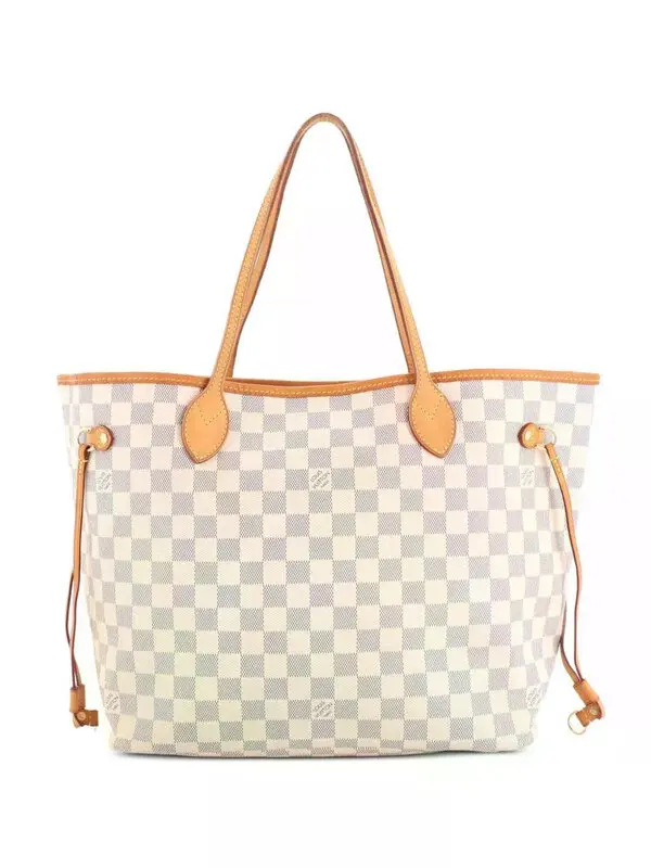 LOUIS VUITTON Neverfull Nm Damier Mm Tote Bag - White