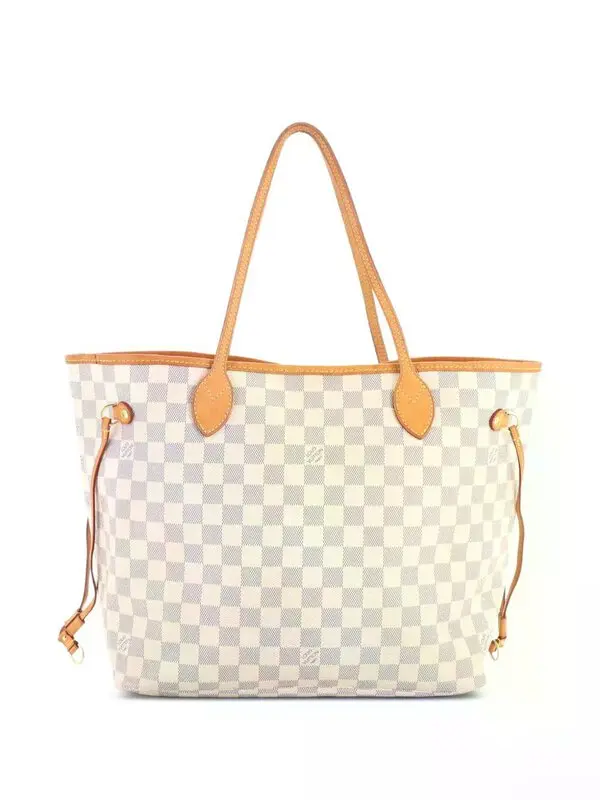 LOUIS VUITTON Neverfull Nm Damier Mm Tote Bag - White