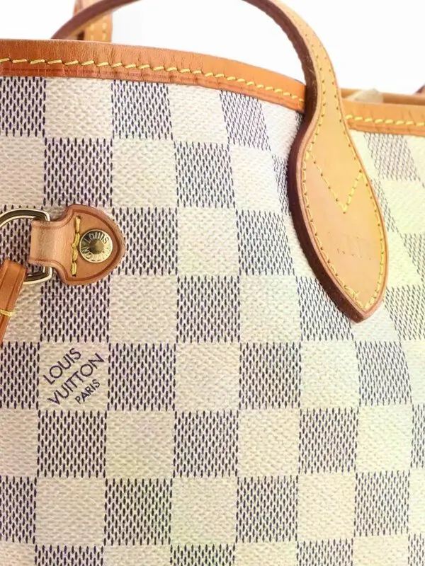 LOUIS VUITTON Neverfull Nm Damier Mm Tote Bag - White