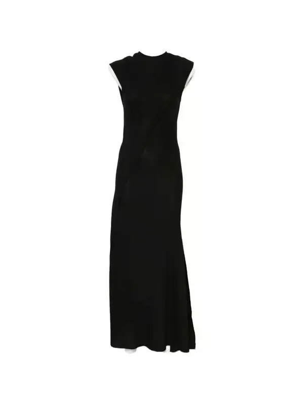 Attico Open-back Draped Maxi Dress - Black