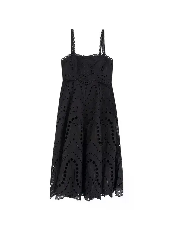 Charo Ruiz Ibiza Glimmer Broderie-anglaise Midi Dress - Black