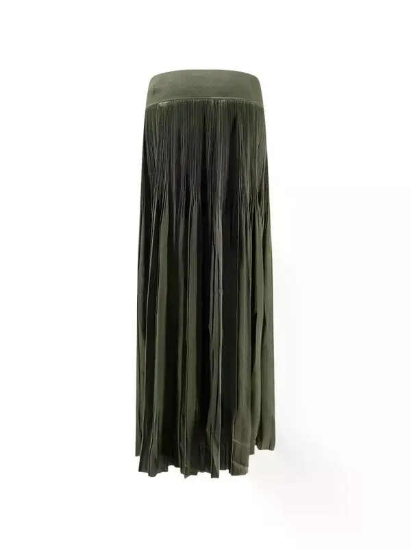 JOSEPH Rabat Pleated Satin Maxi Skirt - Green