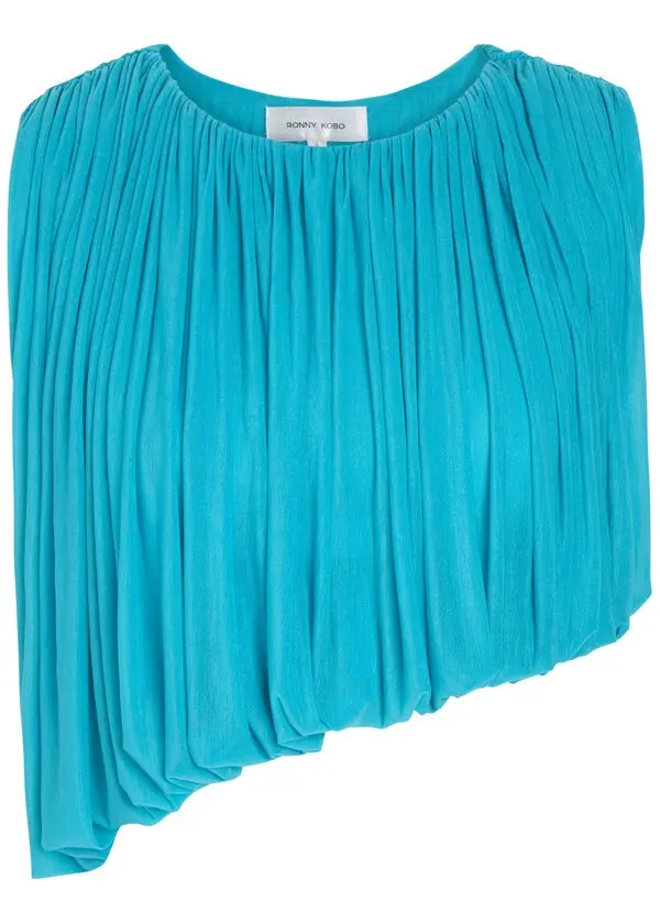 Ronny Kobo Chelly Cropped Top - Turquoise