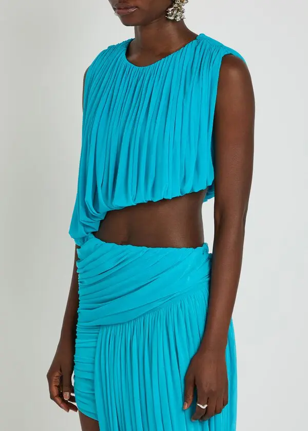 Ronny Kobo Chelly Cropped Top - Turquoise
