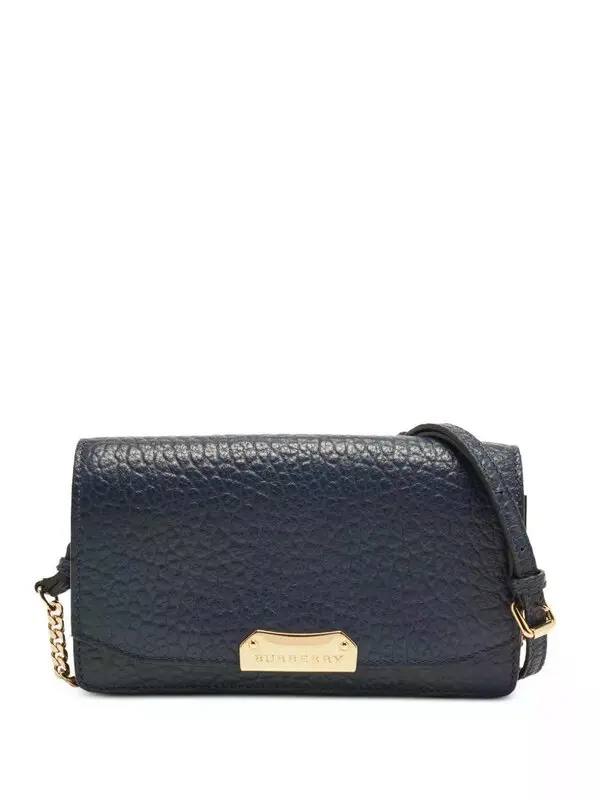 Burberry Leather Crossbody Bag - Blue