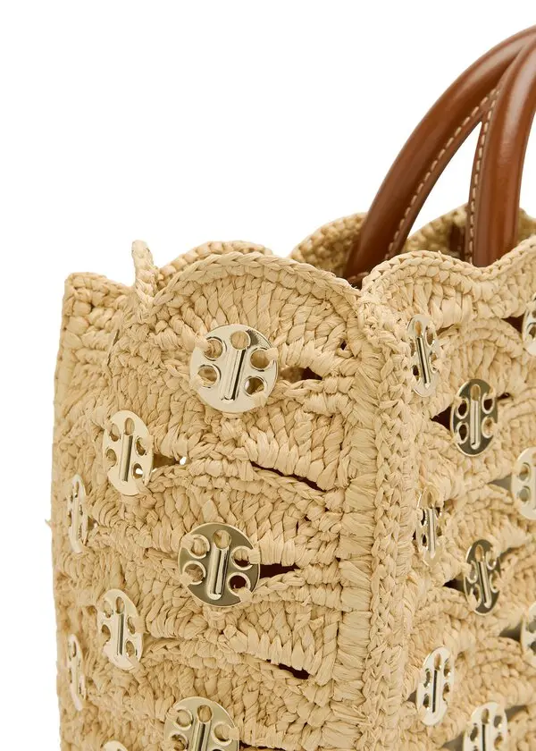 Rabanne Disc Raffia Tote Bag