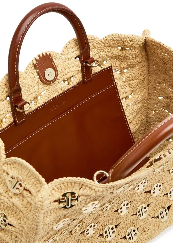 Rabanne Disc Raffia Tote Bag