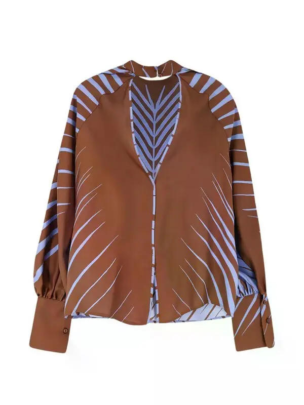 CO.GO Abstract-print Silk Blouse