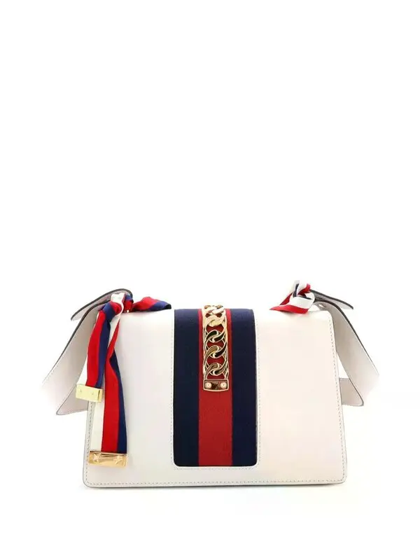 Gucci Sylvie Leather Small Shoulder Bag - White