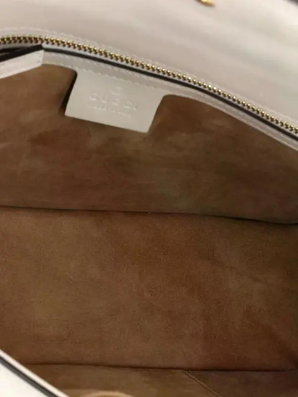 Gucci Sylvie Leather Small Shoulder Bag - White