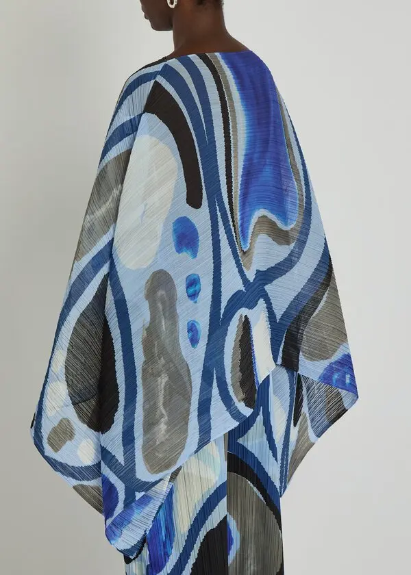 Issey Miyake Printed Pleated Woven Stole