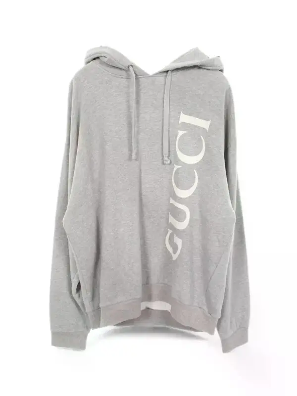 Gucci 2010s Logo Print Hoodie - Grey