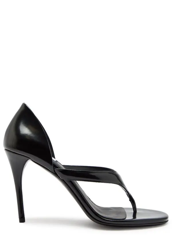 Alaïa Infradito 90 Leather Sandals - Black