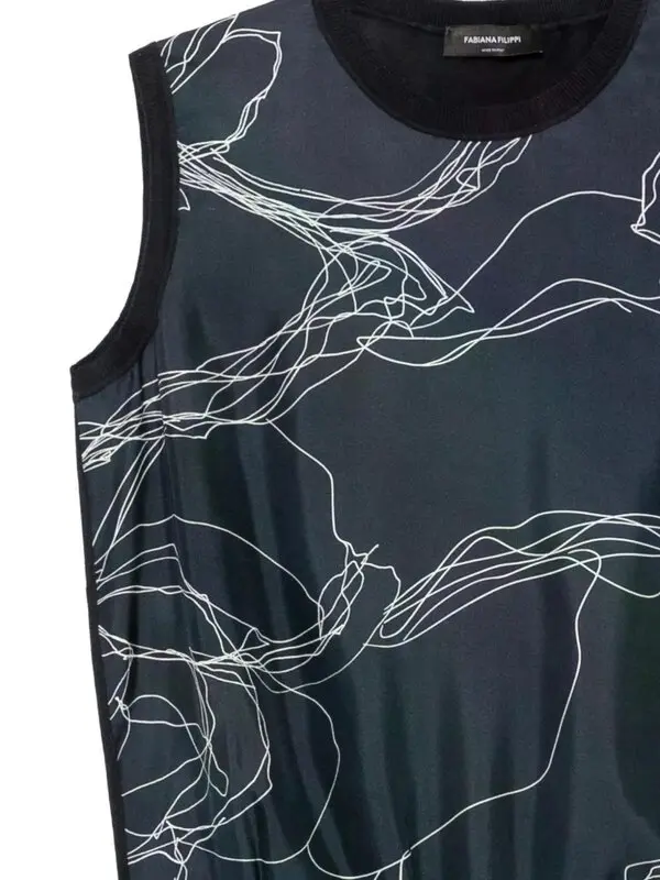 Fabiana Filippi Abstract Print Sleeveless Top