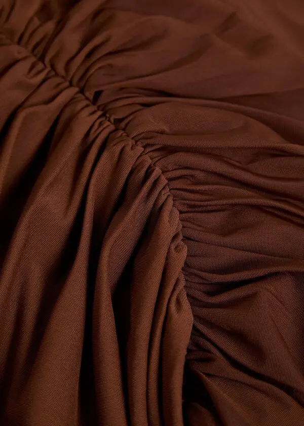 Ronny Kobo Scorpio Ruched Jersey Maxi Dress - Brown