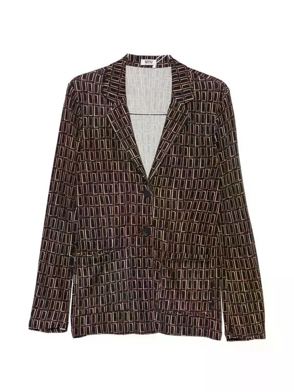 SIYU Geometric-print Blazer