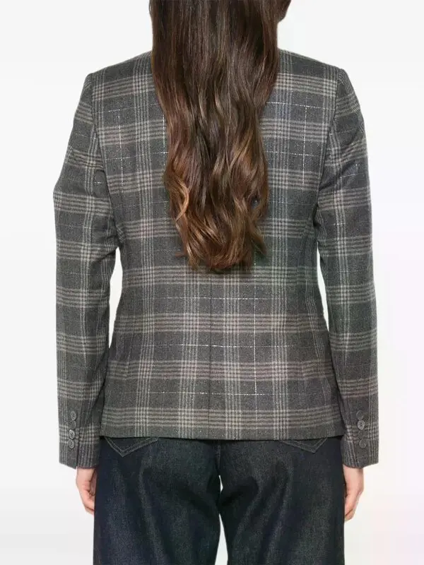 Peserico Double-breasted Check Blazer