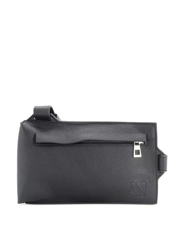 Loewe Vertical T Pocket Leather Crossbody Bag - Black