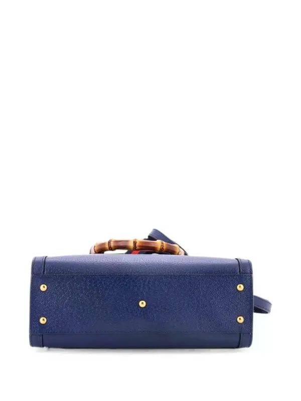 Gucci Diana Nm Bamboo Handle Leather Small Tote Bag - Blue