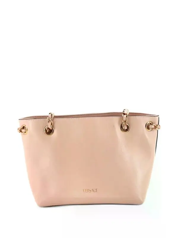 Versace Medusa Icon Chain Leather Mini Tote Bag - Neutrals
