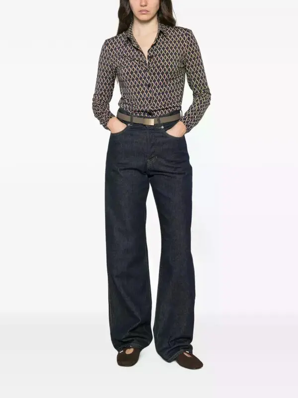 SIYU Geometric-print Long-sleeve Shirt