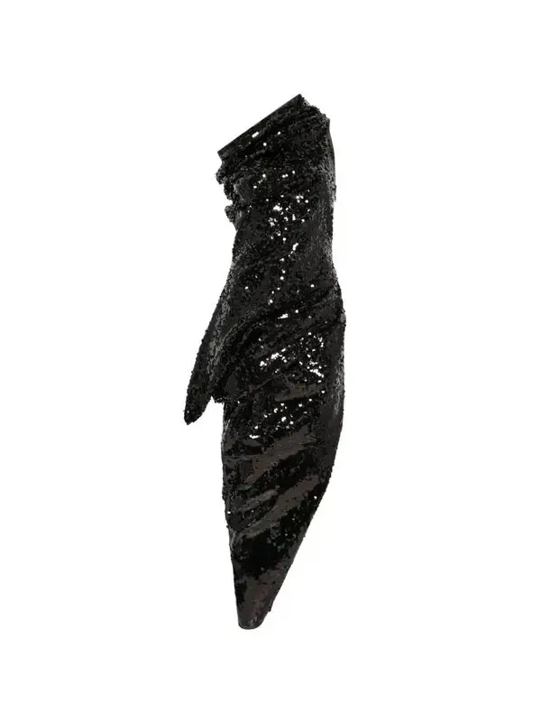 Rick Owens Asymmetrical Sequin One-shoulder Dress - Black