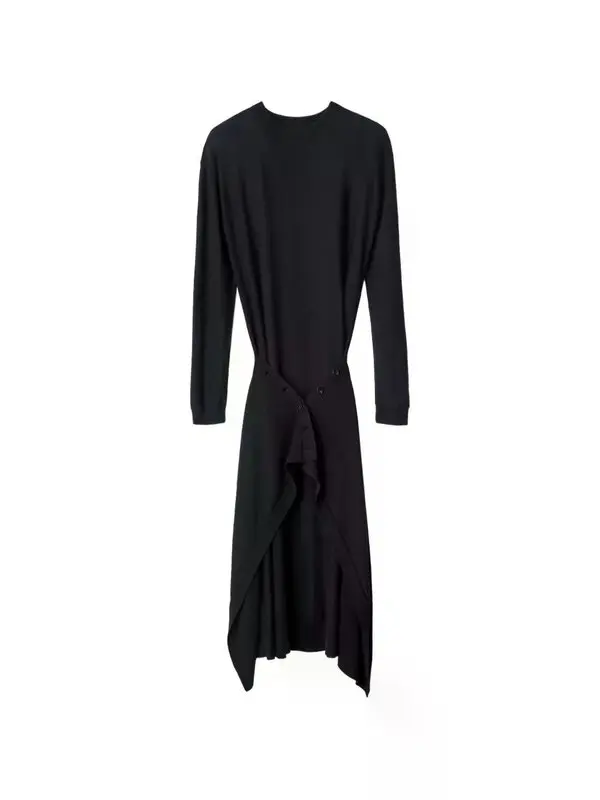 LEMAIRE Buttoned Dress In Merino Wool Blend - Black