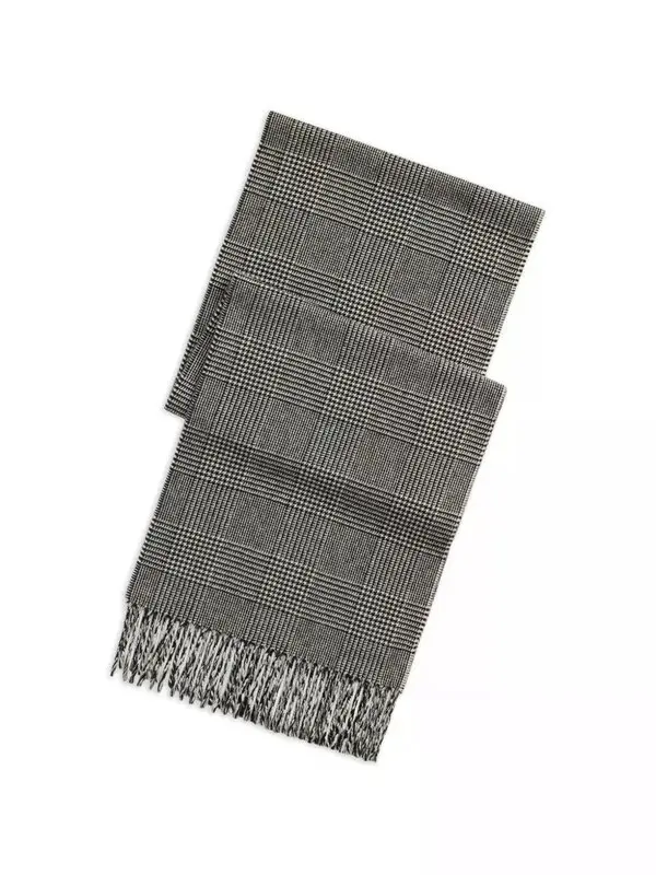 Polo Ralph Lauren Prince-of-wales-check Fringed Scarf - Black