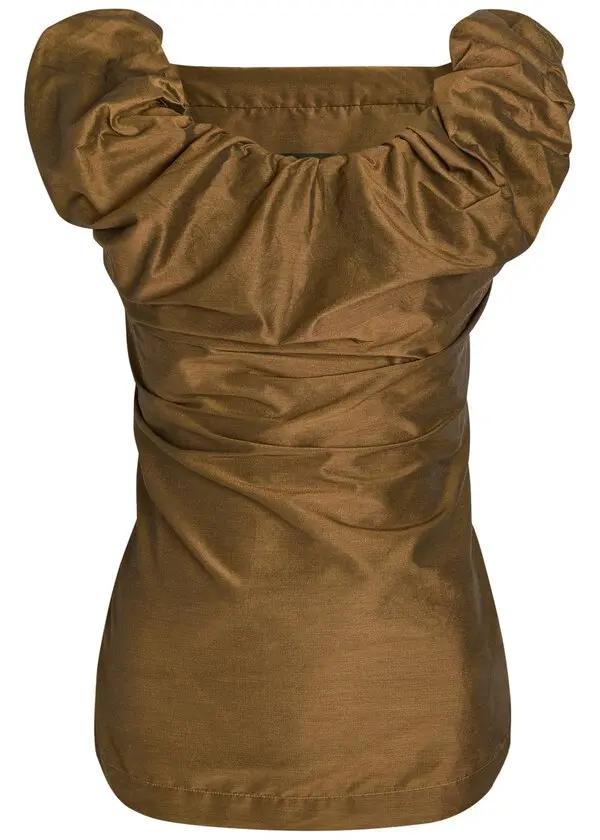 VIVIENNE WESTWOOD Ginnie Draped Cotton-blend Top - Bronze