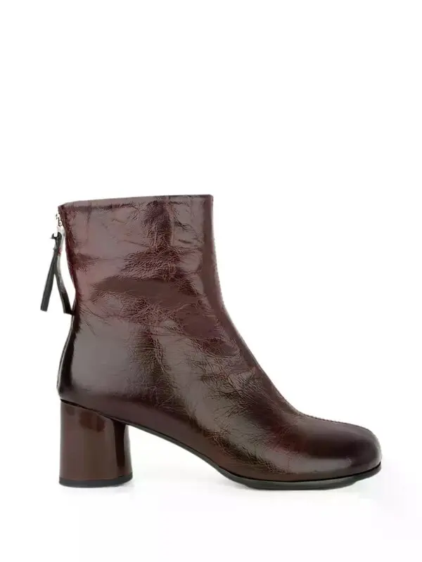 LINDA BAUMANN Leather Ankle Boots - Brown